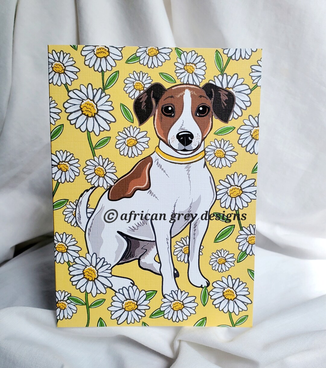 Daisy Jack Russell Terrier Greeting Card - Etsy