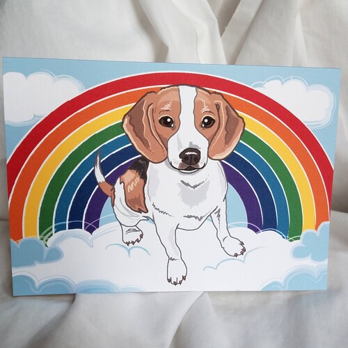 Angel Beagle Greeting Card | Etsy