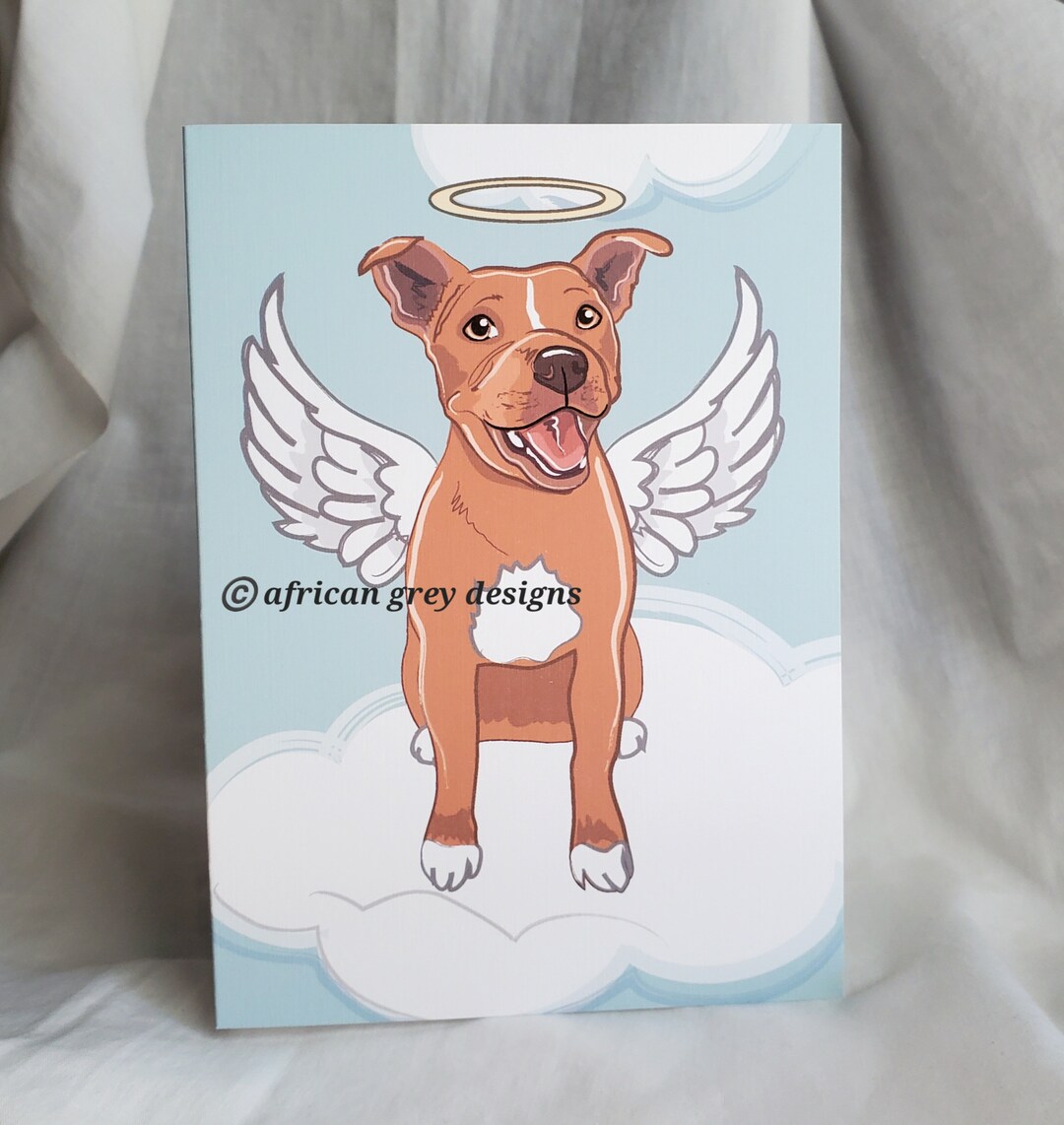 Angel Pit Bull Greeting Card - Etsy