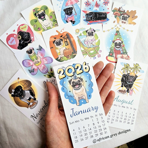 Pug Calendar - Etsy