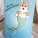 Mermaid Corgi Greeting Card - Etsy