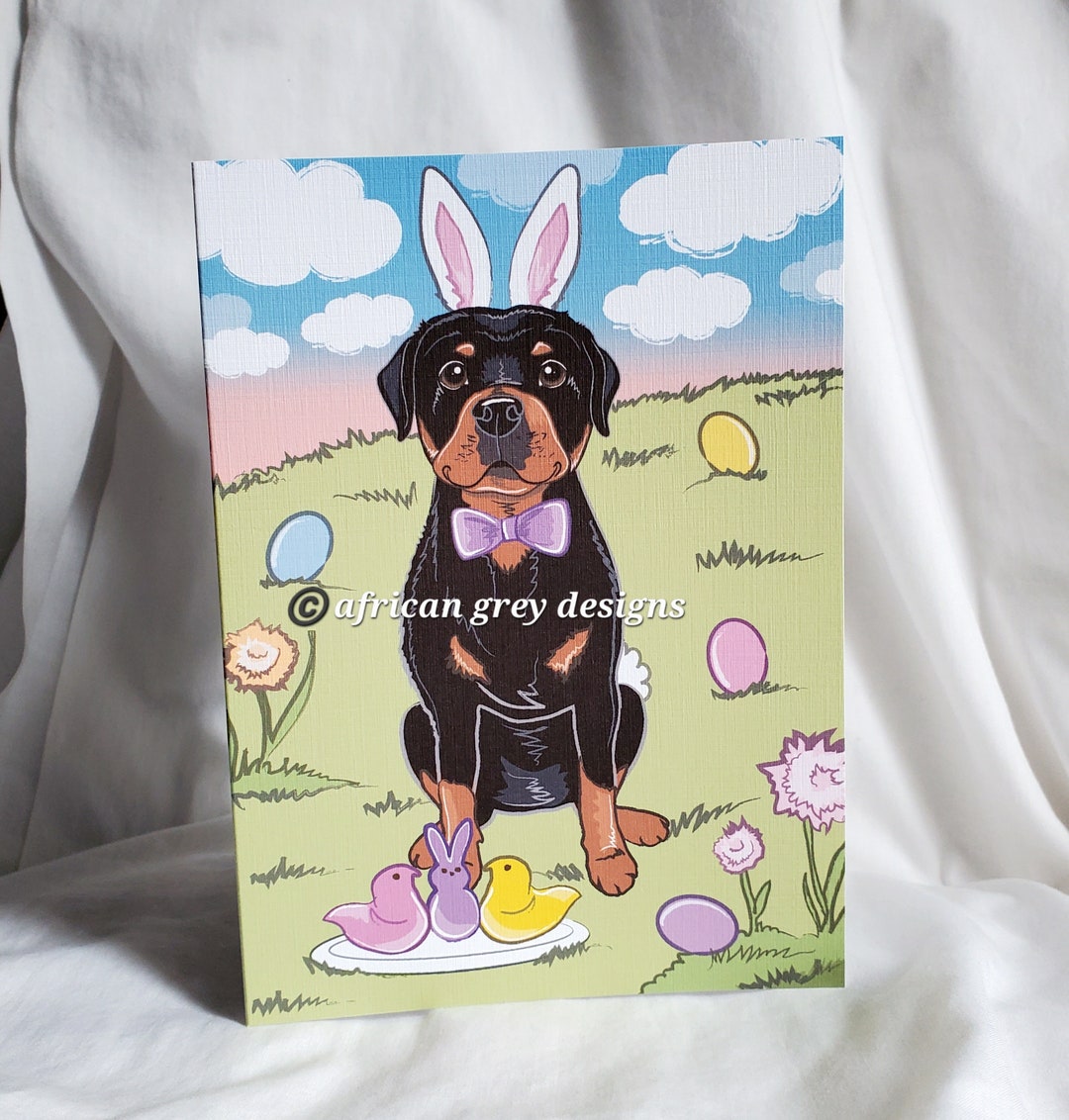 Easter Rottweiler Greeting Card - Etsy