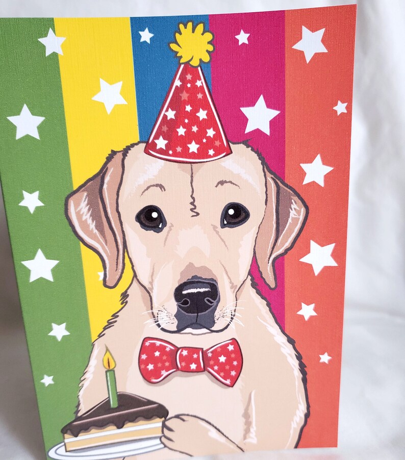 Birthday Yellow Lab Greeting Card | Etsy
