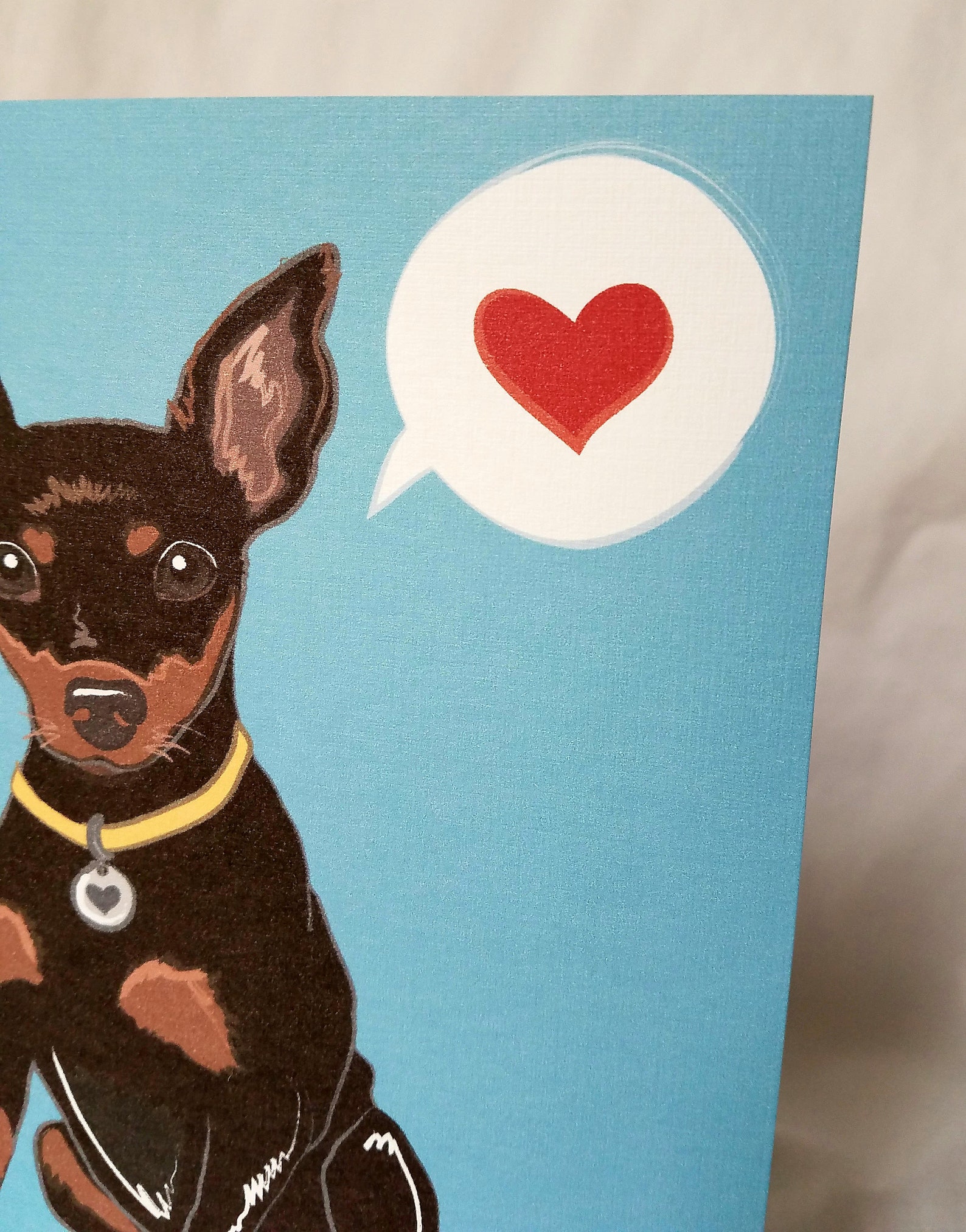 Min Pin Heart Greeting Card | Etsy