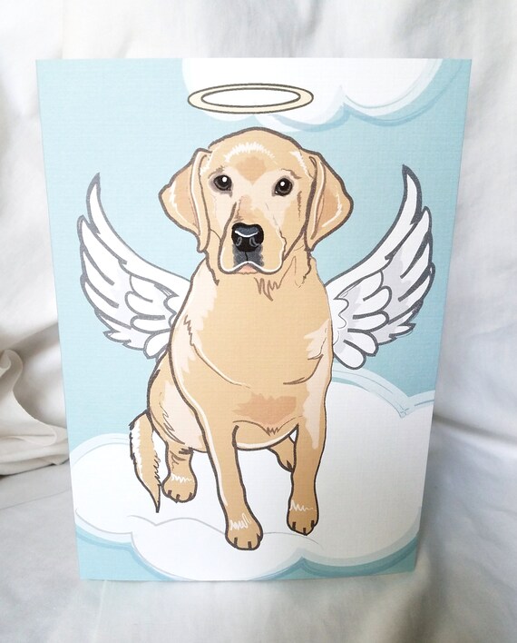 Angel Yellow Labrador Retriever Greeting Card | Etsy