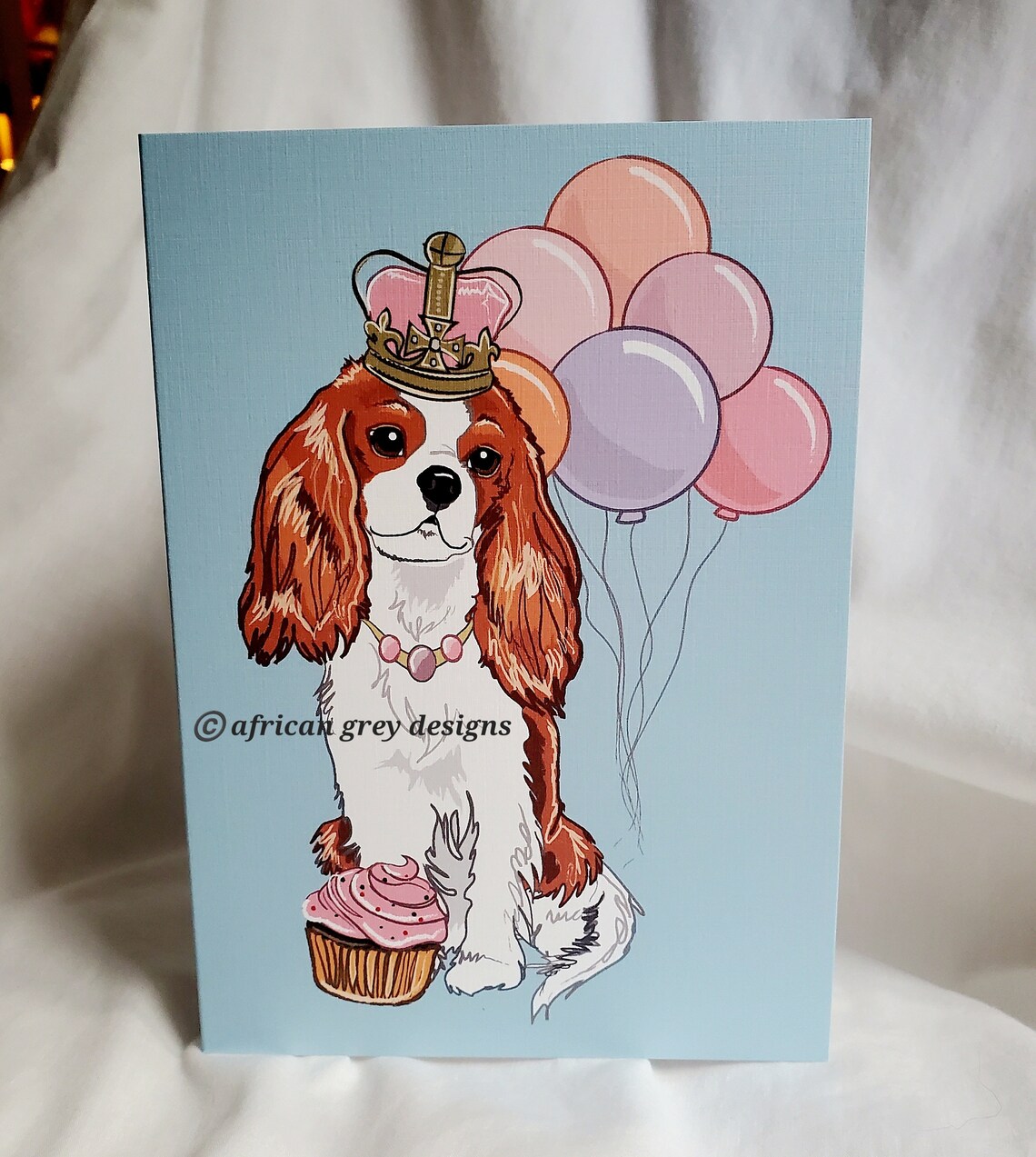 Princess Cavalier King Charles Spaniel Greeting Card - Etsy