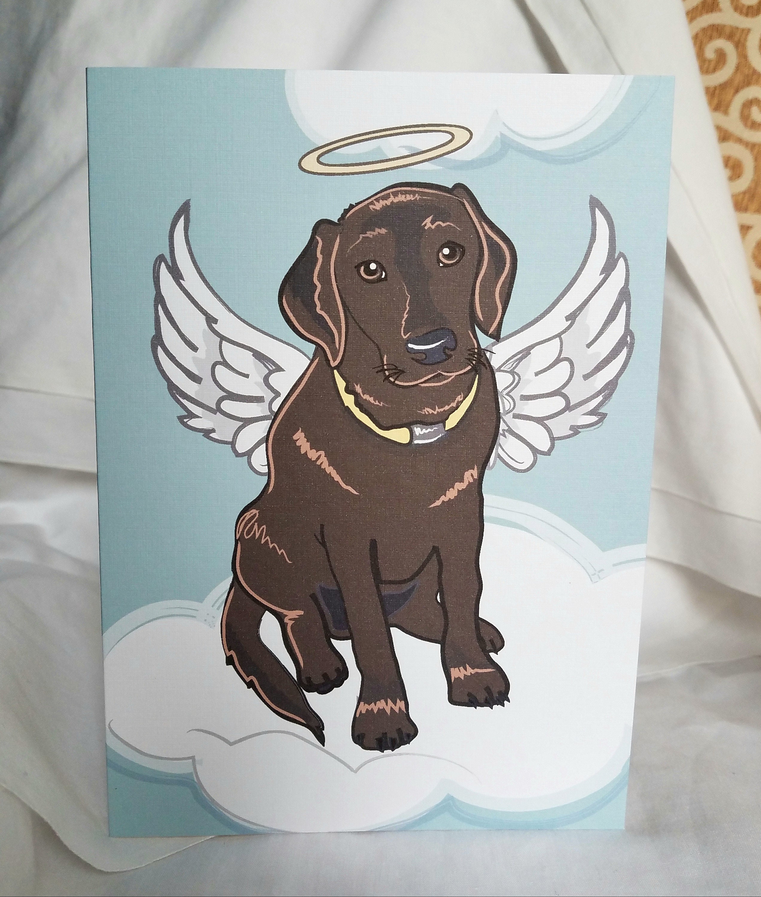 Angel Chocolate Labrador Retriever Greeting Card | Etsy