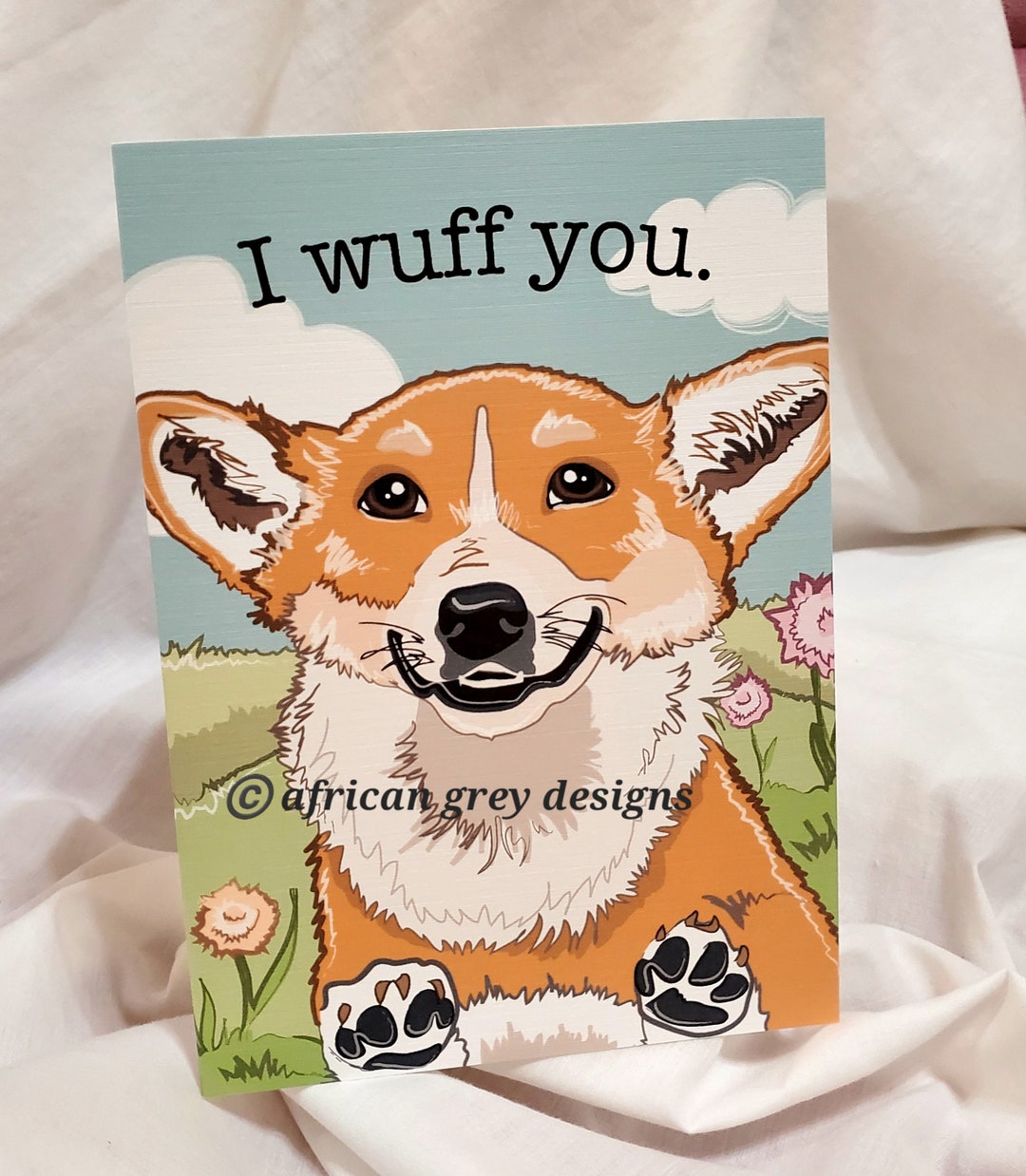 Smiling Corgi Greeting Card - Etsy