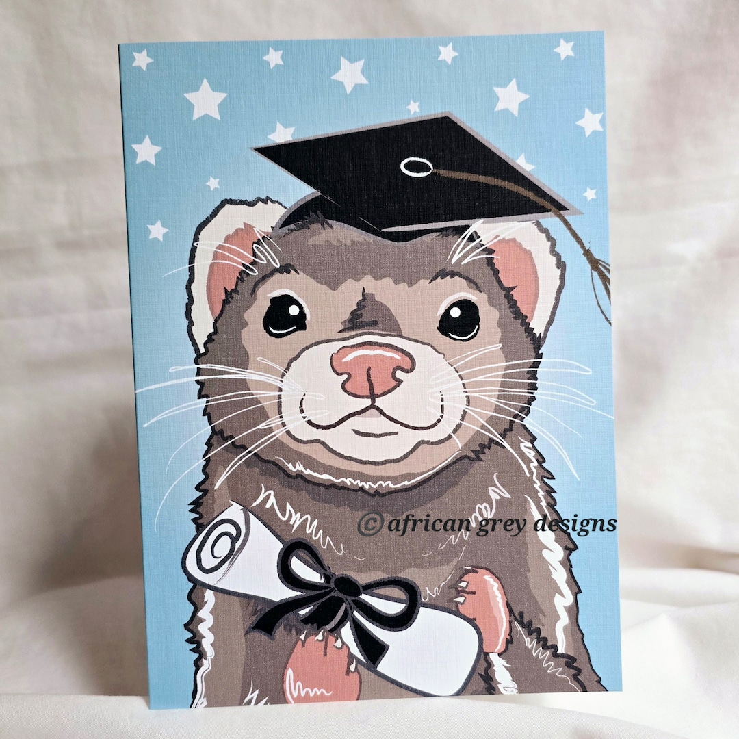 Ferret Graduation Greeting Card - Etsy