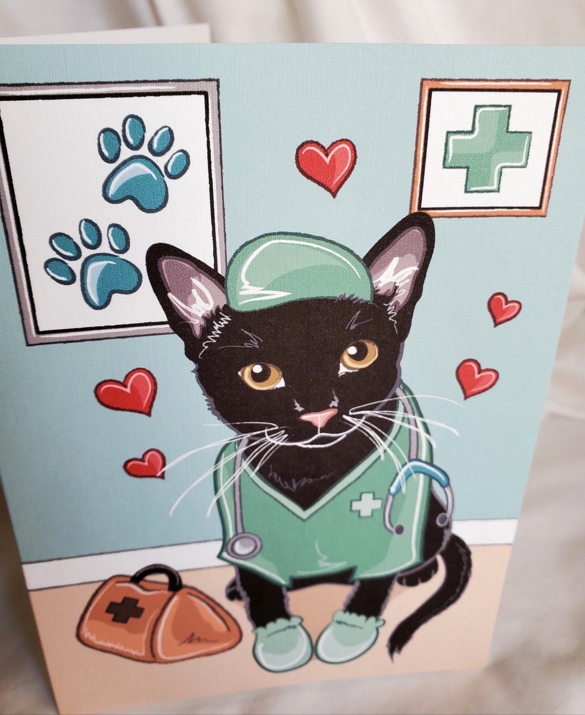 Dr. Cat Greeting Card Doctor or Veterinary Card | Etsy