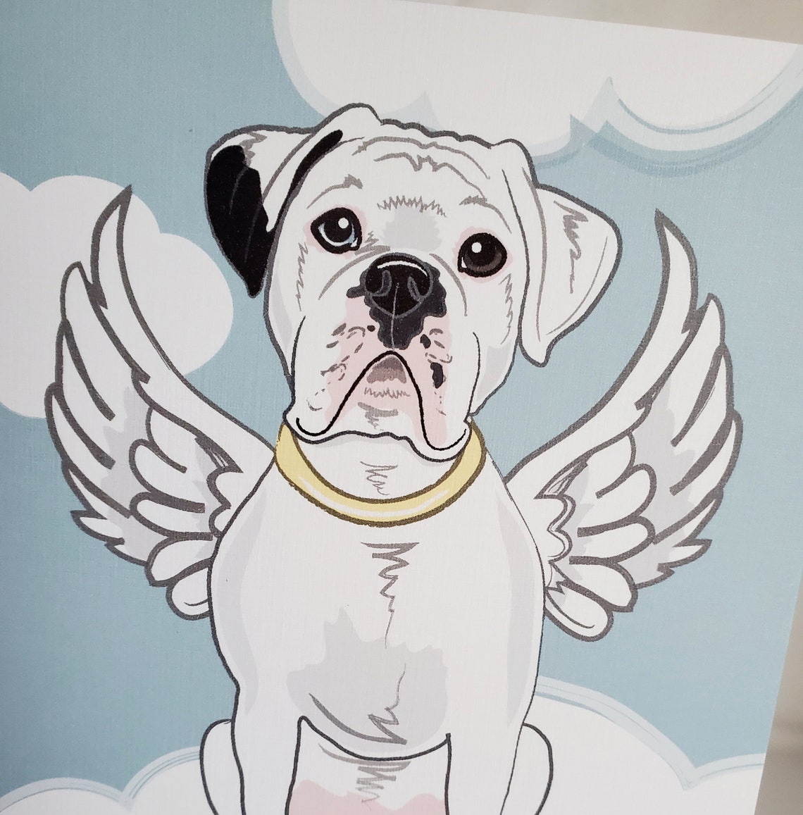 Angel Boxer Greeting Card White Boxer - Etsy Italia