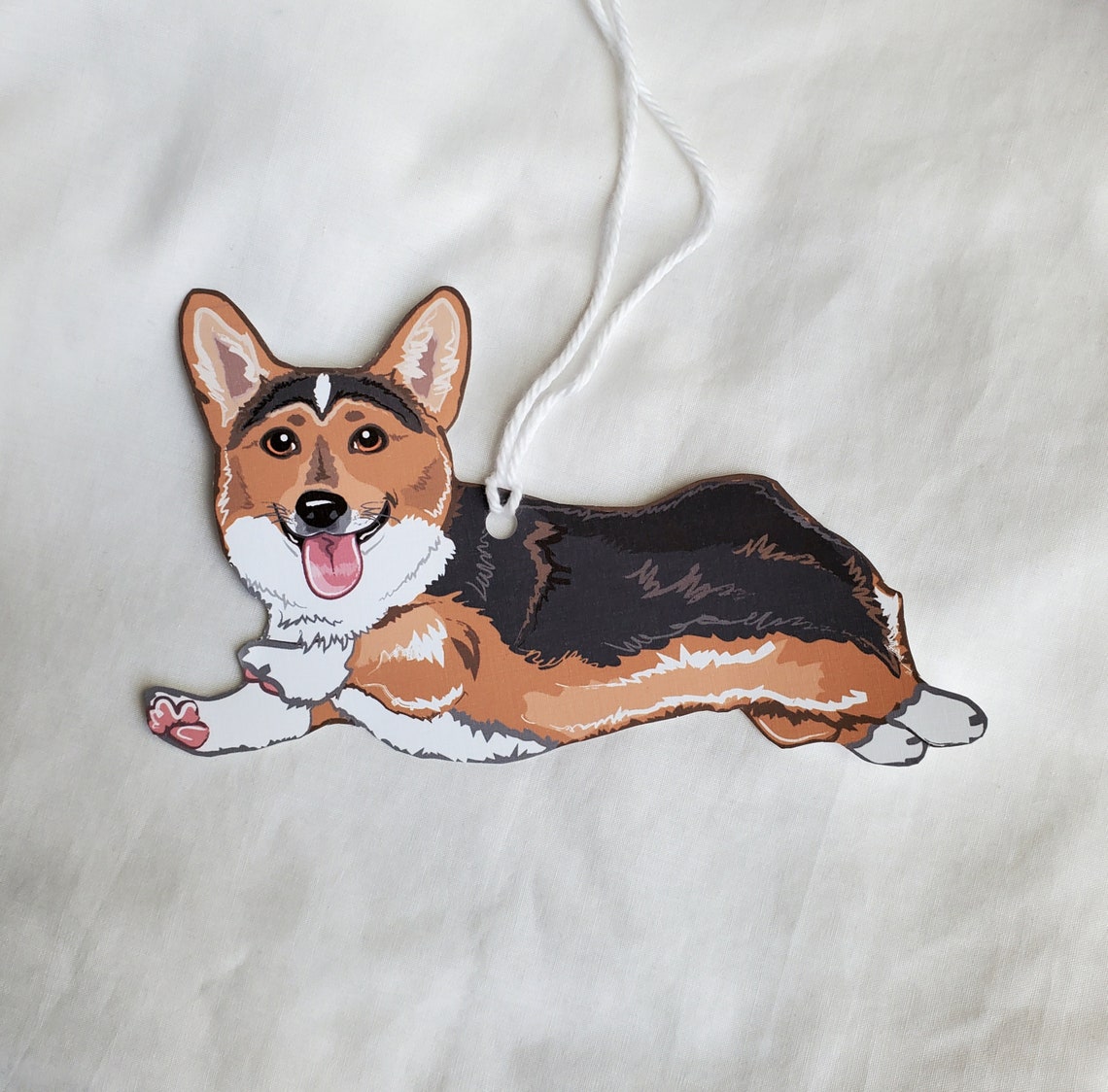 Corgi Linen Paper Gift Tag Tricolor Corgi - Etsy