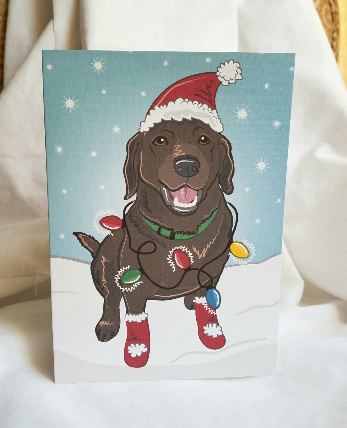 Christmas Chocolate Labrador Retriever Greeting Card | Etsy