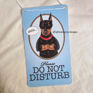 Doberman Do Not Disturb Sign - Printed on Recycled Linen Paper - Etsy