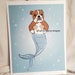 Mermaid English Bulldog - Eco-friendly 8x10 Print - Etsy