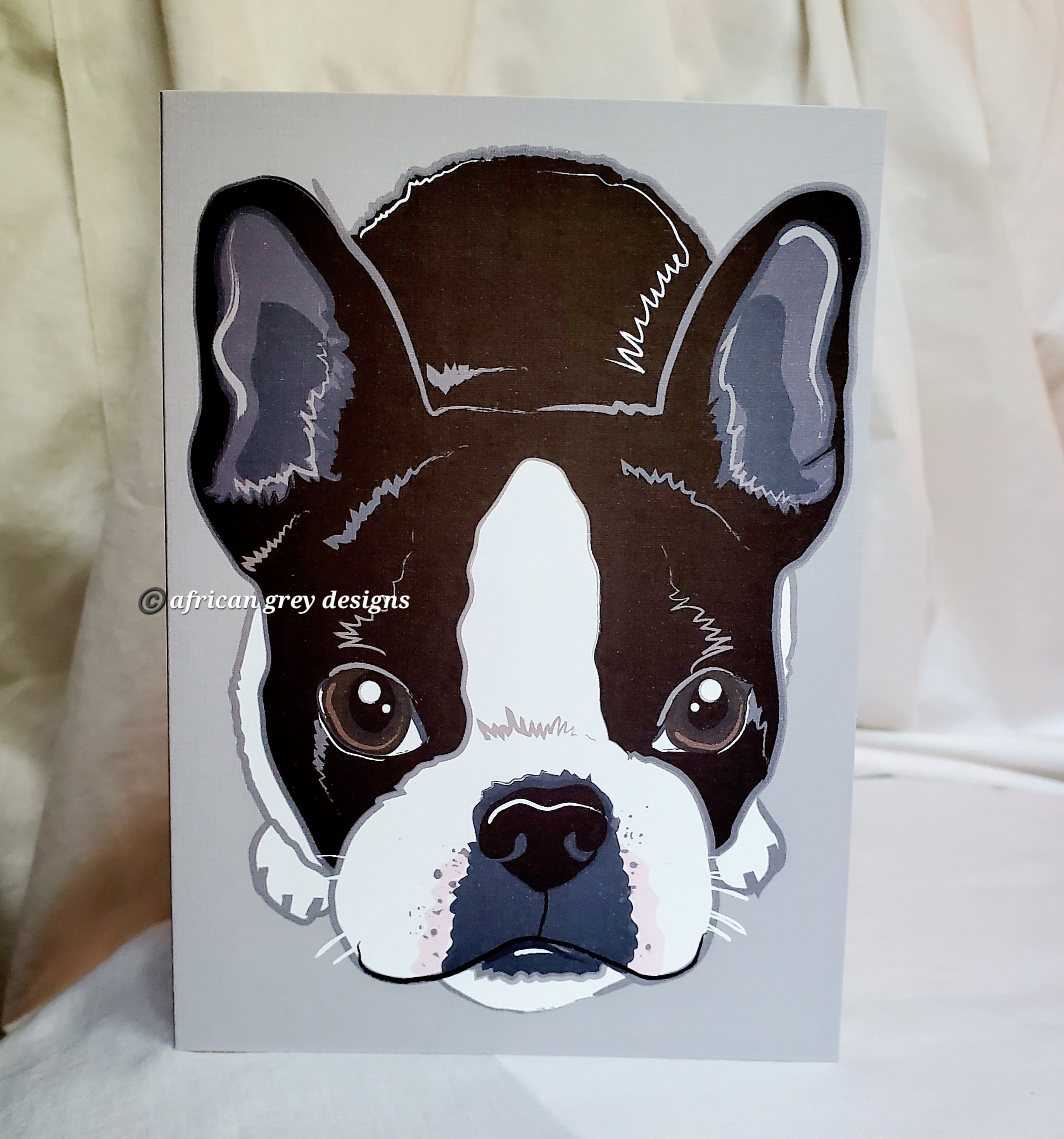 Adorable Boston Terrier Greeting Card - Choose Your Fur Color - Etsy