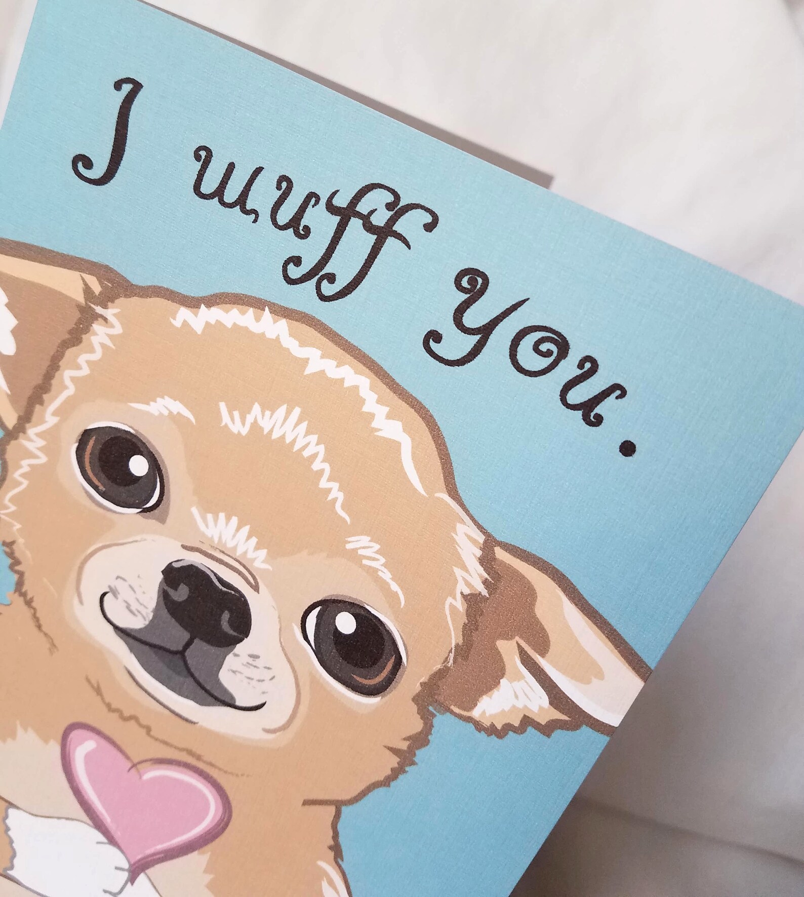 Wuff You Chihuahua Greeting Card | Etsy