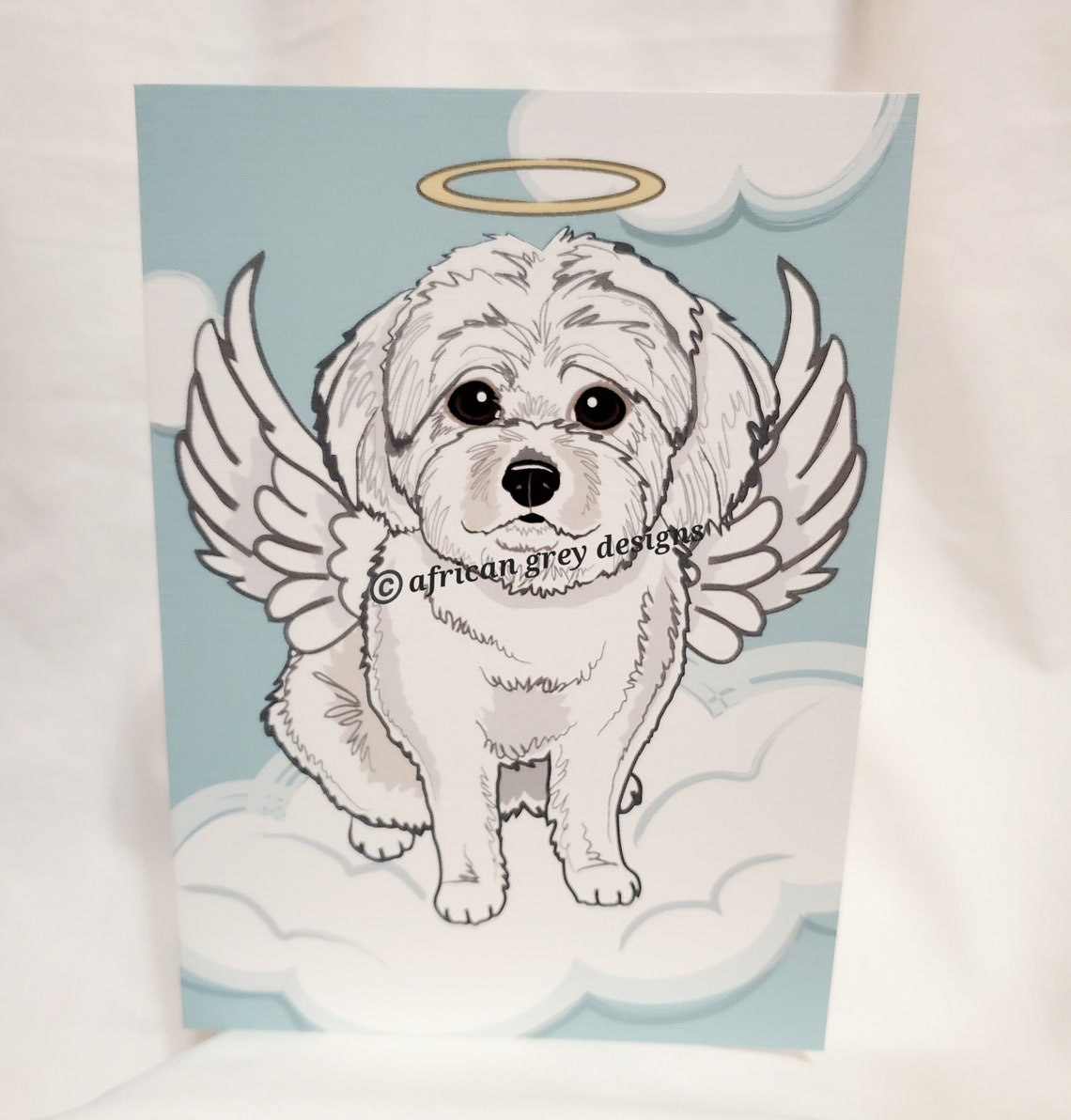 Angel Maltese Greeting Card - Etsy