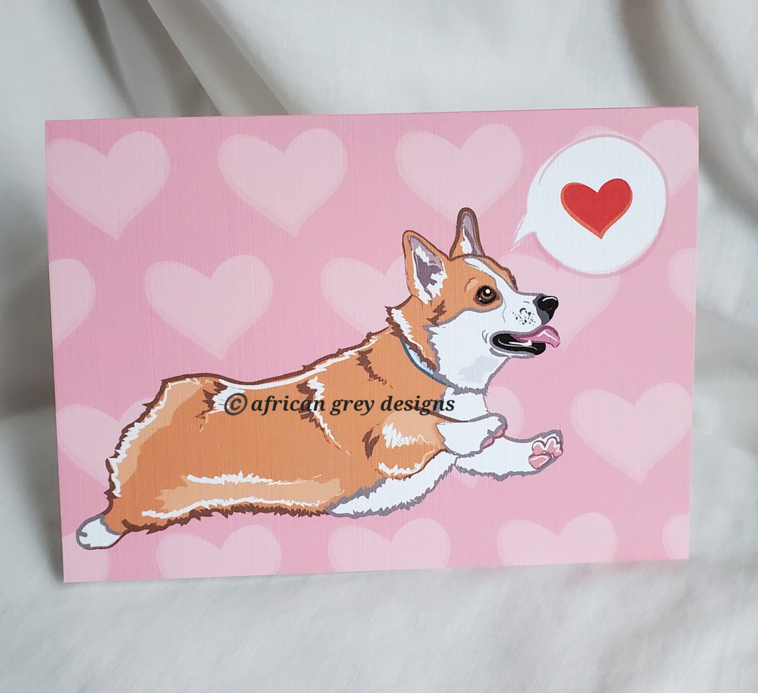 Hearty Corgi Greeting Card - Etsy
