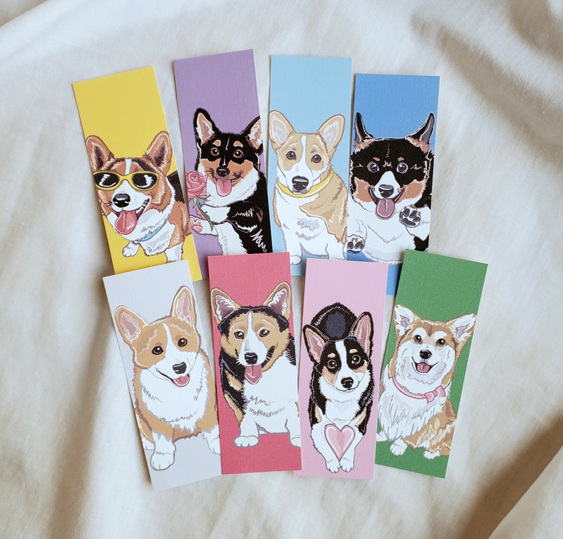 Mini Corgis Bookmarks Eco-friendly Set of 8 | Etsy