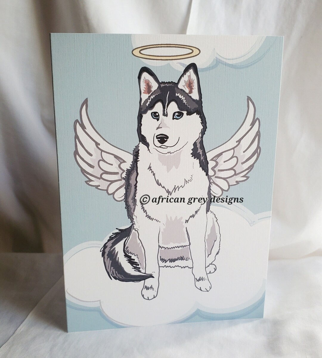 Angel Siberian Husky Greeting Card - Etsy