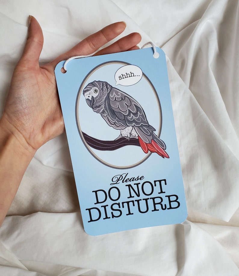 African Grey Parrot Do Not Disturb Sign - Printed on Linen Paper - Etsy