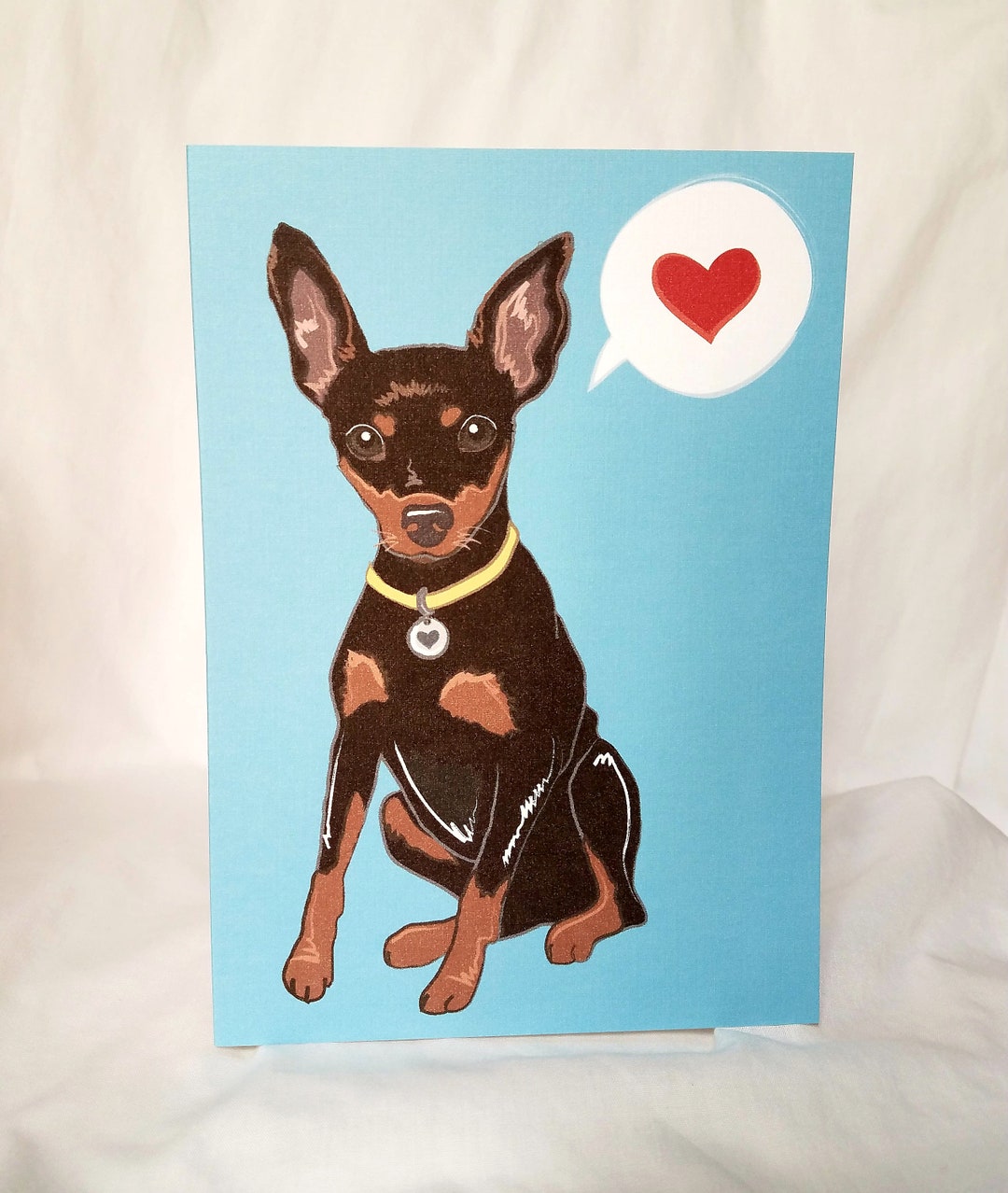 Min Pin Heart Greeting Card - Etsy
