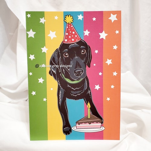 Custom White Lab Birthday Greeting Card - Etsy