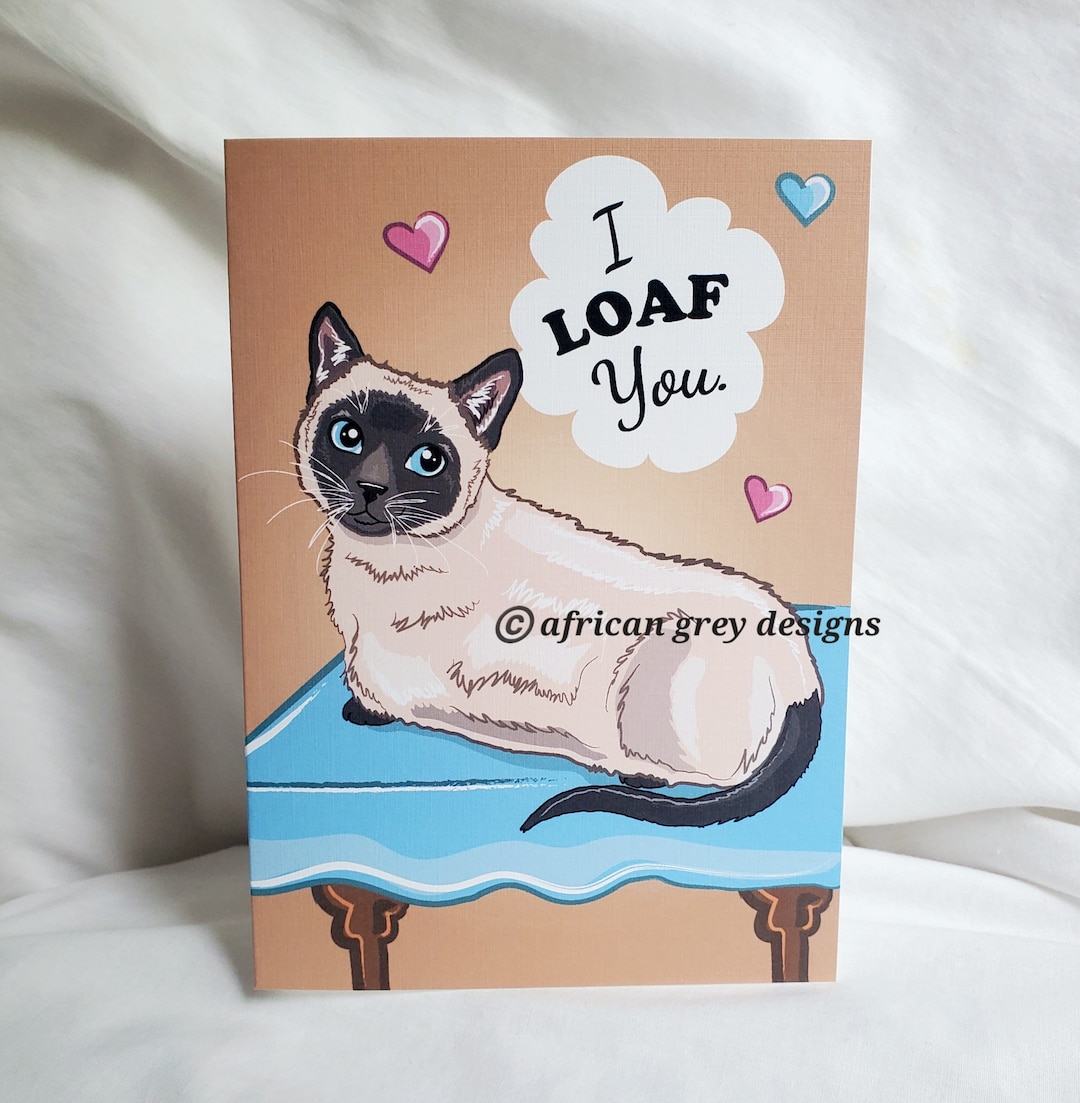 Siamese Cat Loaf Greeting Card - Choose Your Fur Color - Etsy
