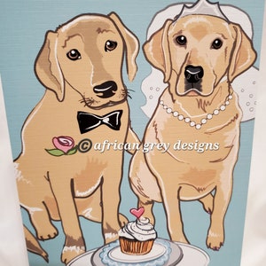 Wedding Yellow Labrador Retrievers Greeting Card - Etsy