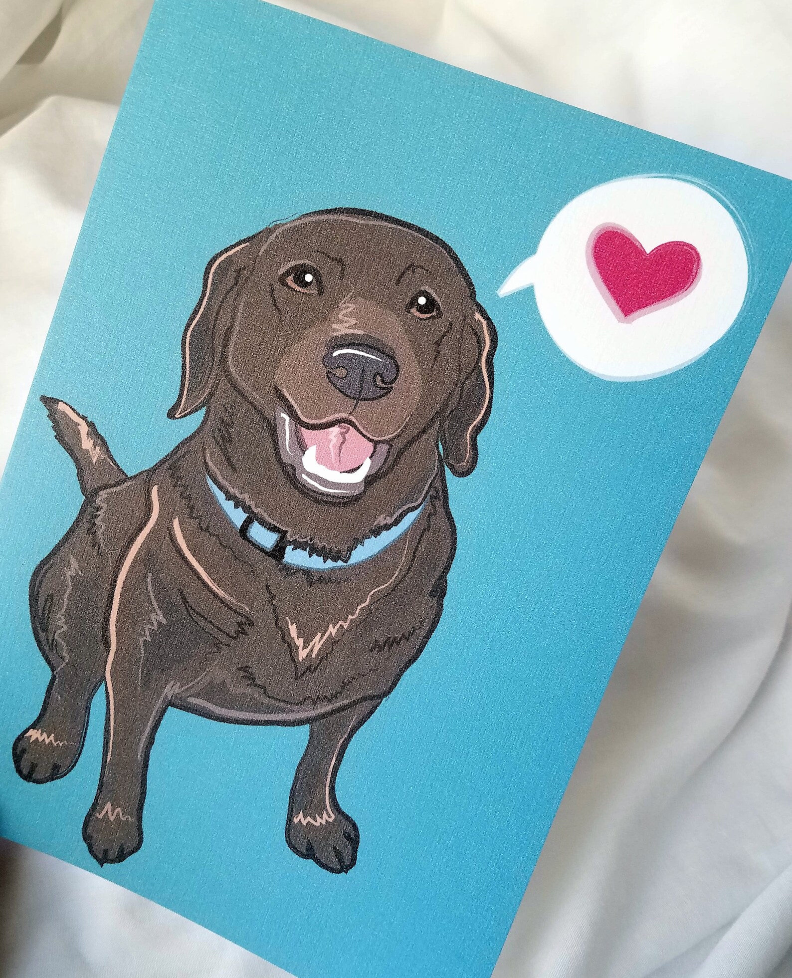 Chocolate Lab Heart Greeting Card | Etsy