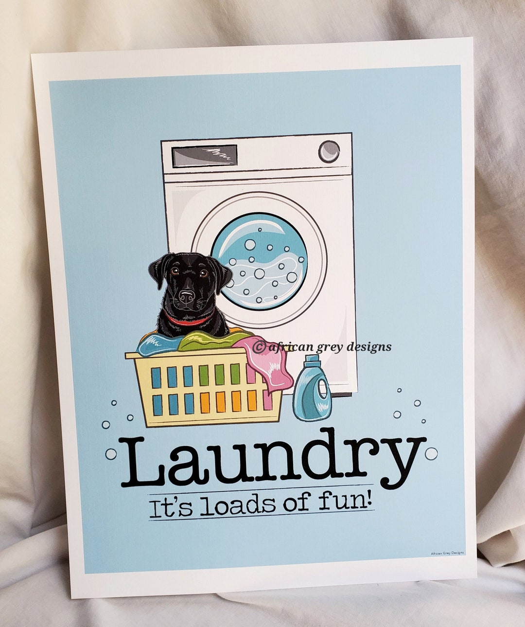 Black Lab Laundry Print - Washing Machine - 8x10 Eco-friendly Size - Etsy