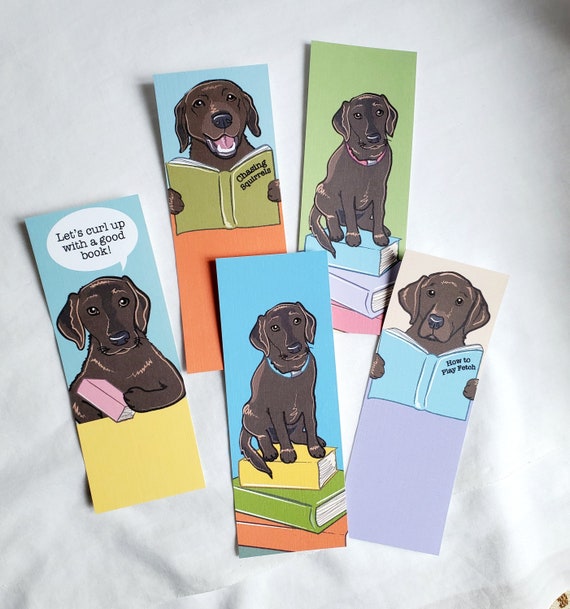 Chocolate Lab Bookmarks Bookworms Eco-friendly Set of 5 on | Etsy