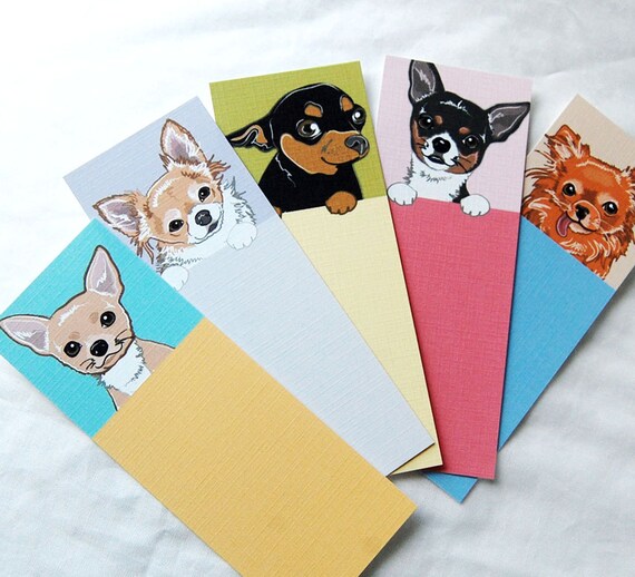 Chihuahua Bookmarks Eco-friendly Set of 5 Printed on - Etsy