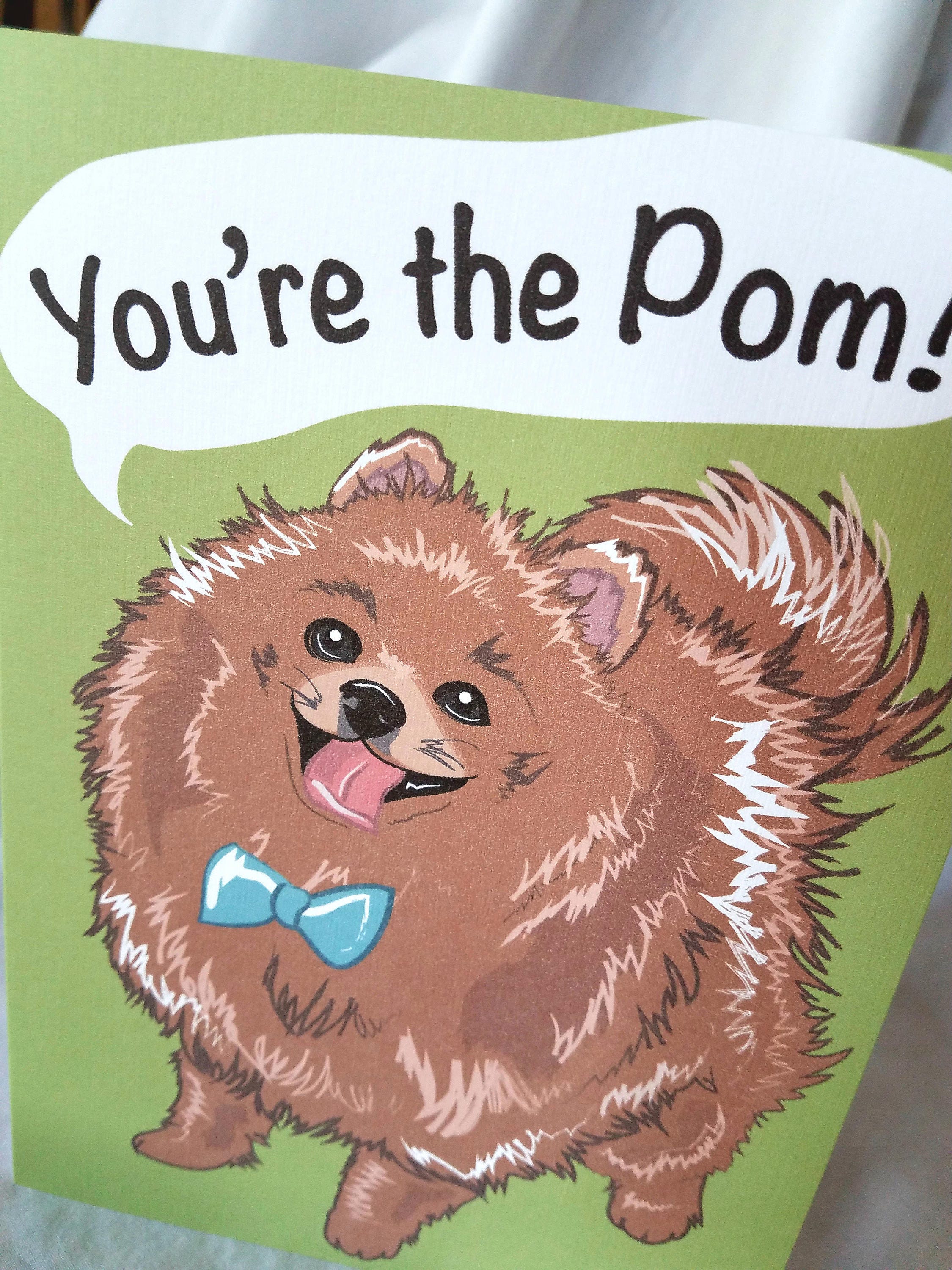 You're the Pom Greeting Card Red Pomeranian - Etsy