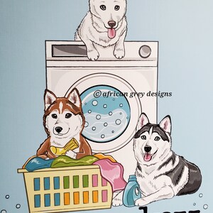 Husky Laundry Print - Washing Machine - 8x10 Eco-friendly Size - Etsy