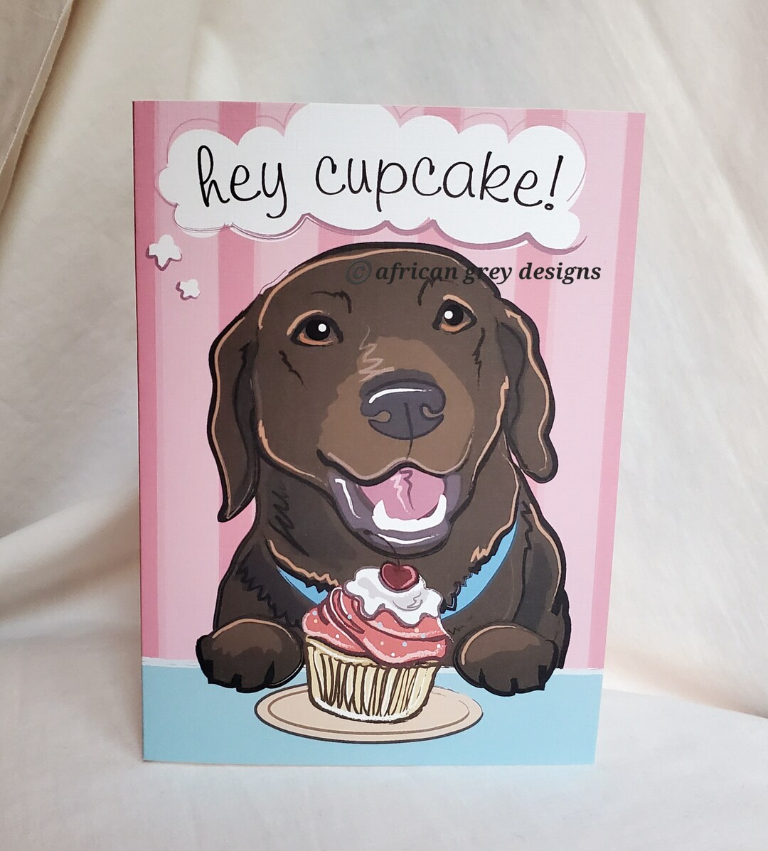 Chocolate Lab Cupcake Greeting Card - Etsy