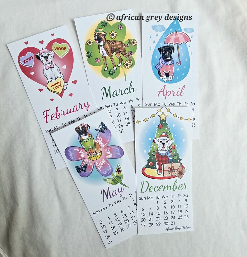 2026 Boxer Calendar - Mini Desk Size - Printed on Recycled Linen Paper ...
