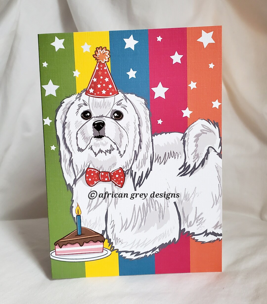 Birthday Maltese Greeting Card - Etsy