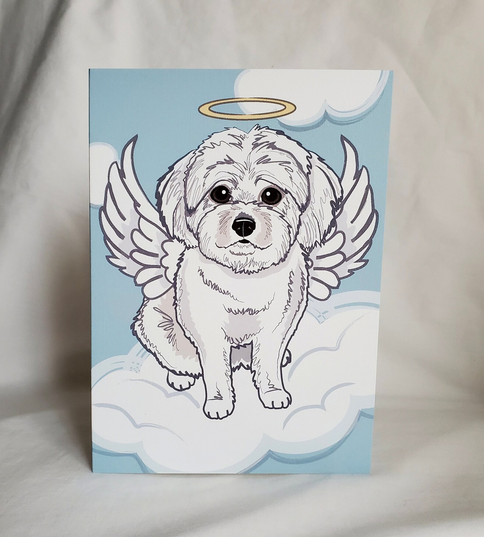 Angel Maltese Greeting Card | Etsy