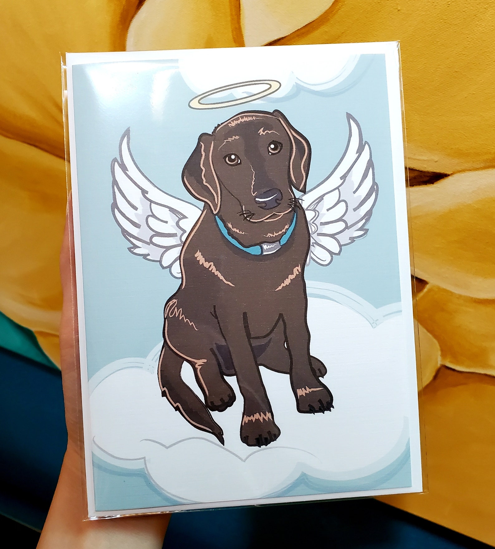 Angel Chocolate Labrador Retriever Greeting Card | Etsy
