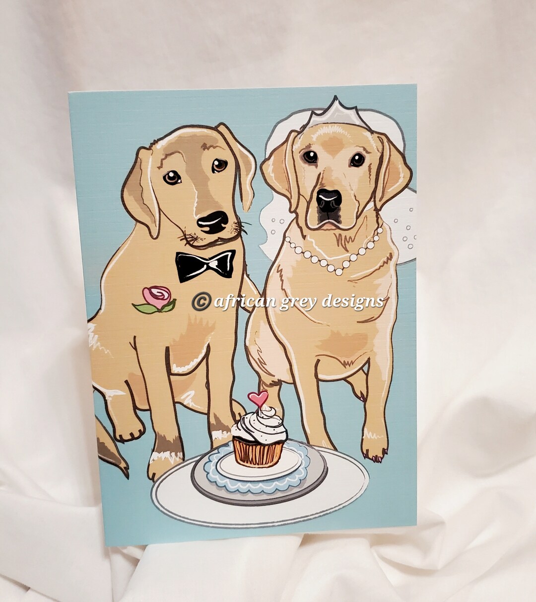 Wedding Yellow Labrador Retrievers Greeting Card - Etsy