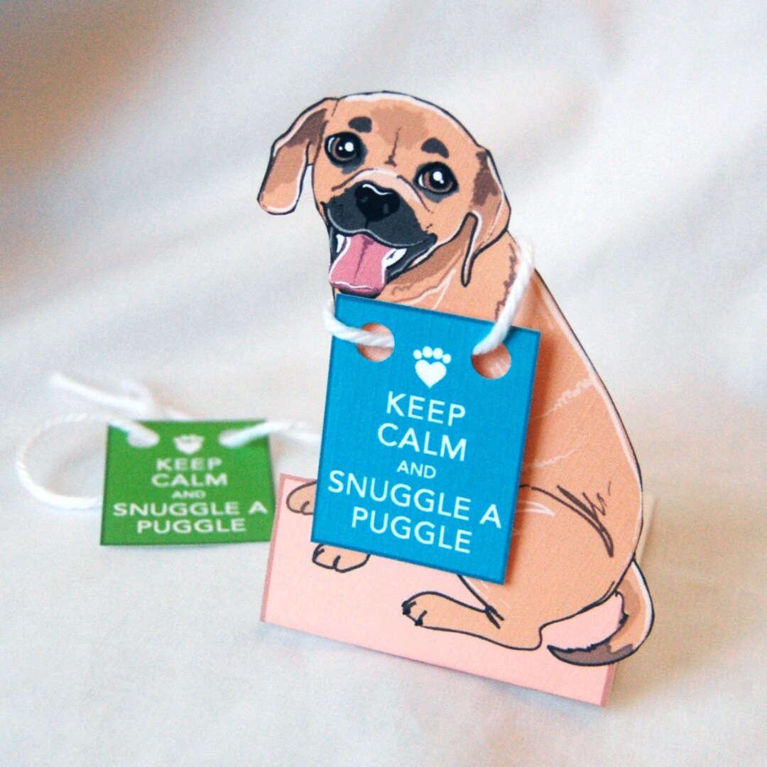 Keep Calm Puggle Desk Decor Paper Doll - Etsy