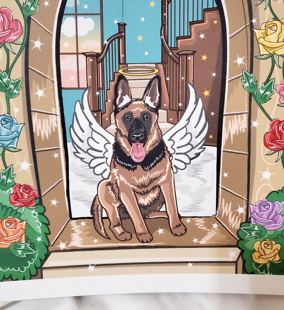 Angel German Shepherd in Heaven Print 8x10 Eco-friendly Size - Etsy