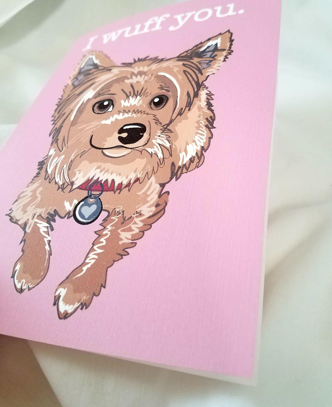 Wuff You Yorkshire Terrier Greeting Card - Etsy