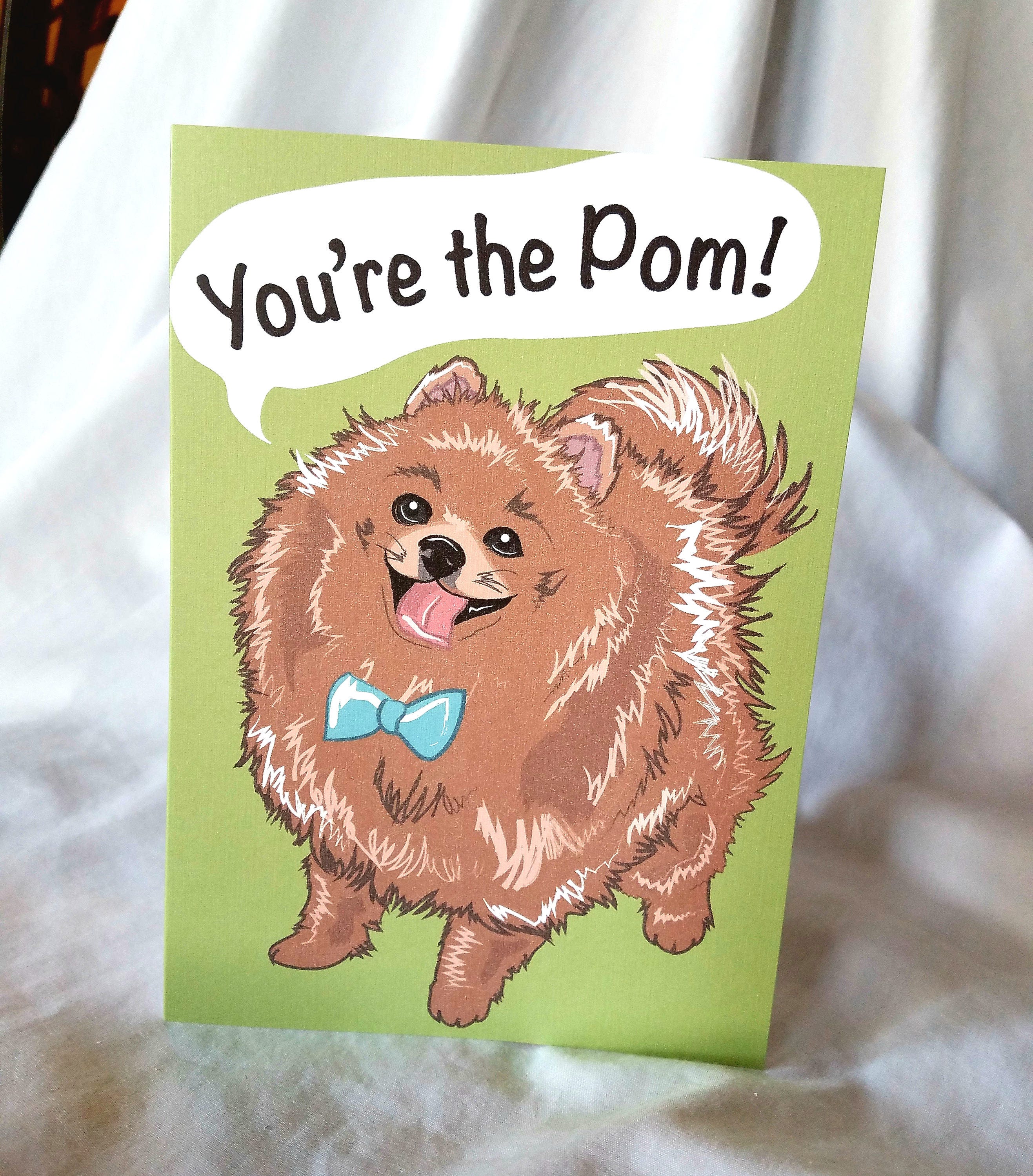 You're the Pom Greeting Card Red Pomeranian - Etsy