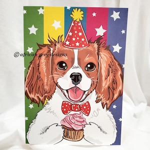 Birthday Cavalier King Charles Spaniel Greeting Card - Etsy