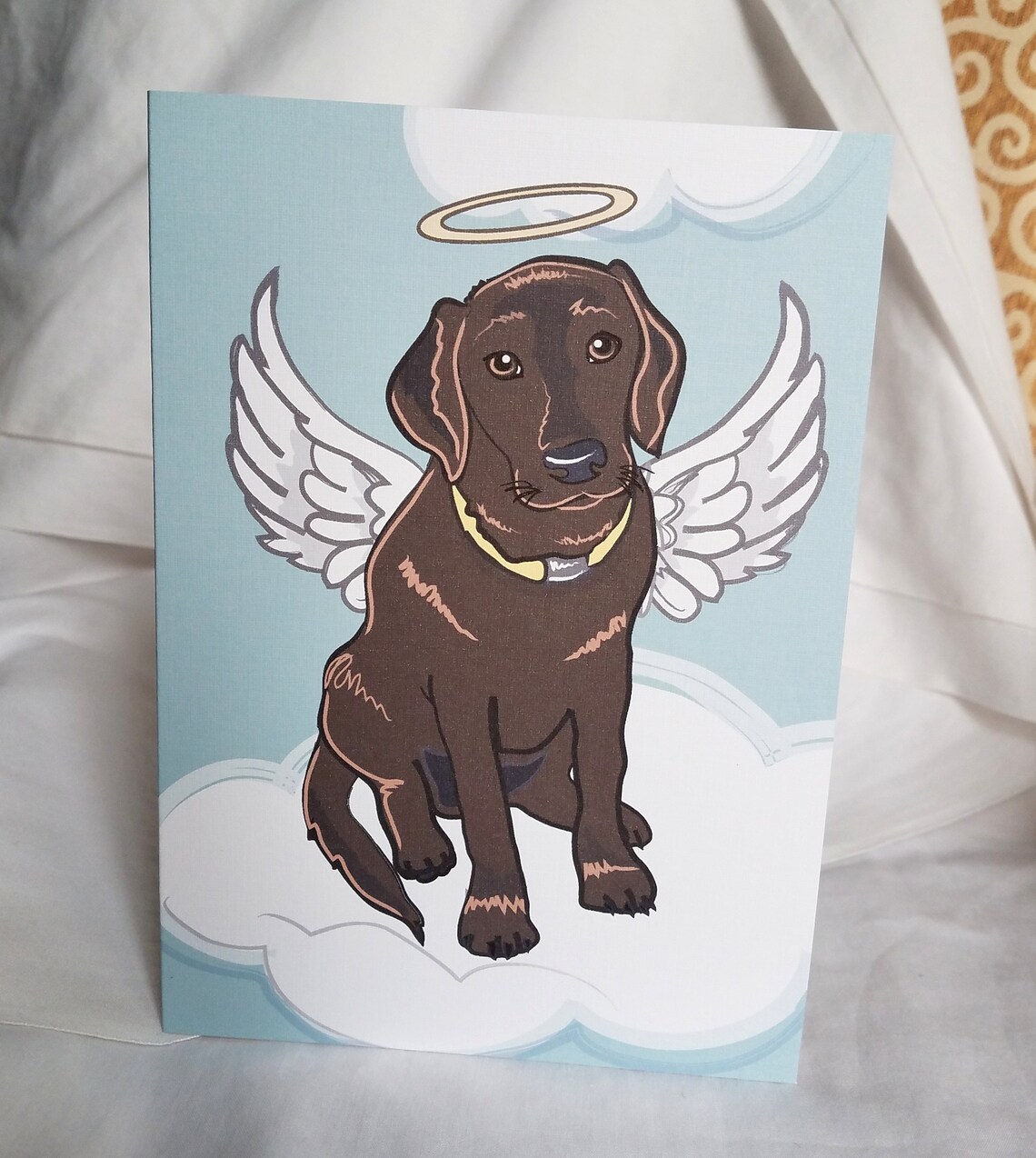 Angel Chocolate Labrador Retriever Greeting Card | Etsy