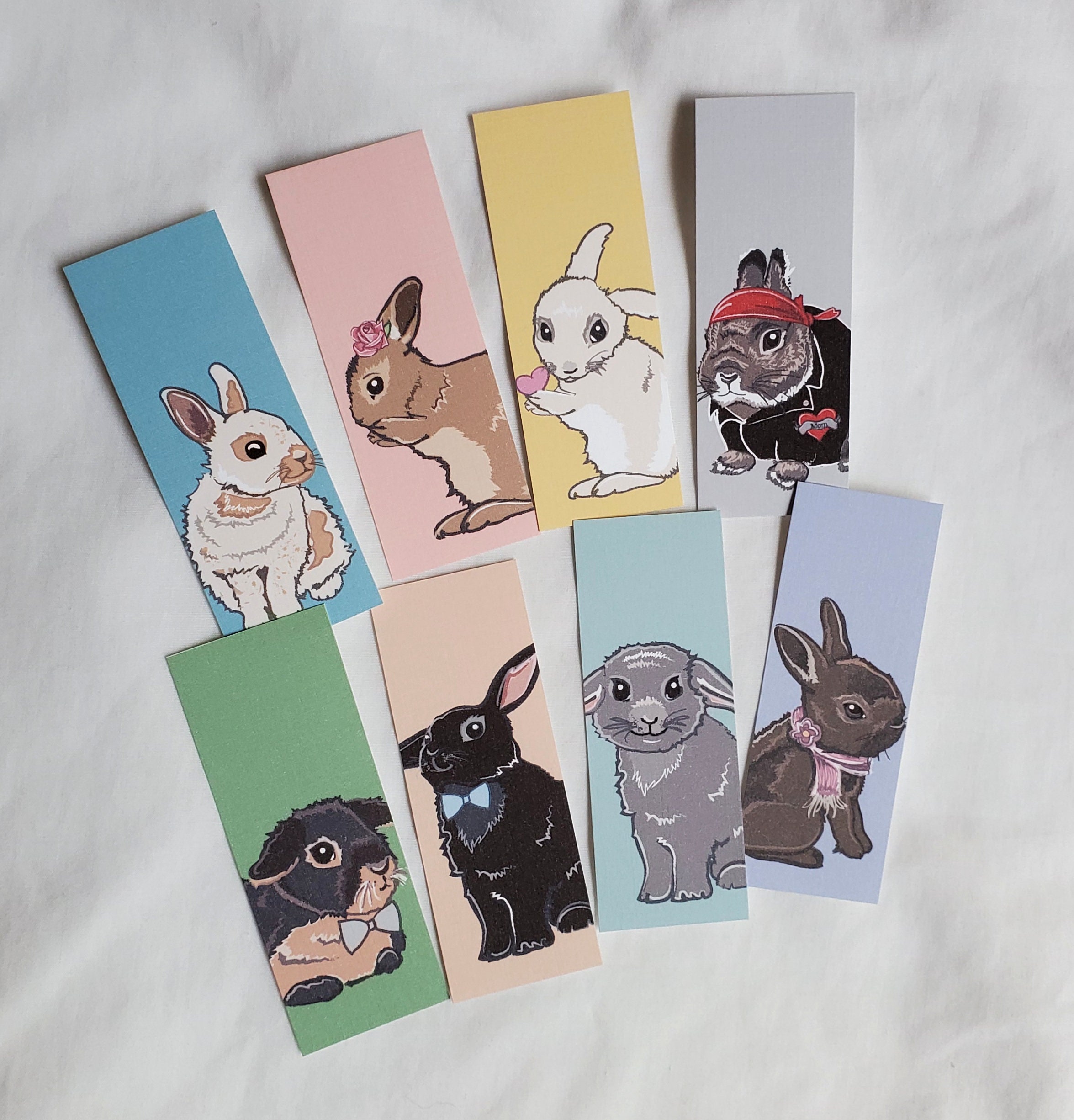 Mini Rabbit Bookmarks Eco-friendly Set of 8 | Etsy