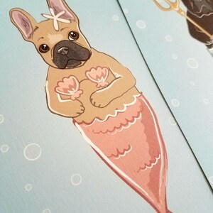French Bulldog Mermaid Prints 5x7 Eco-friendly Pair - Etsy